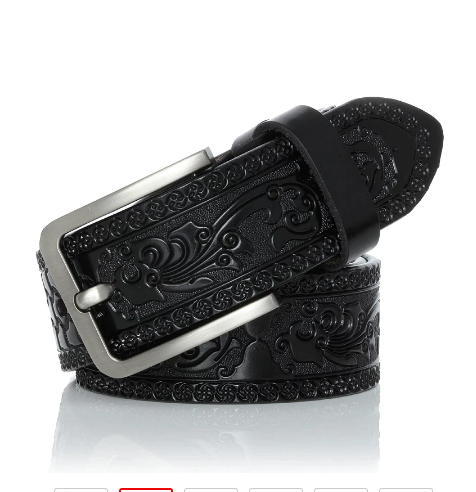 Men's Carved Pattern Genuine Leather Belt